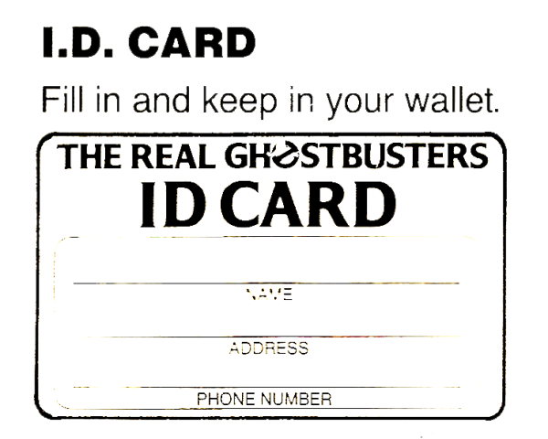 Kenner The Real Ghostbusters ID Card – Ecto-Containment