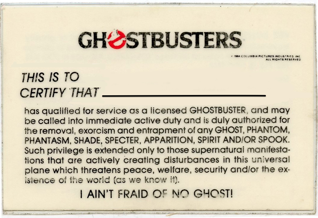 Updated Ghostbusters Official Fan Club Membership Card – Ecto-Containment